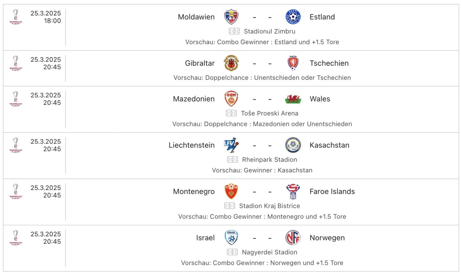 WM Quali 2026 Fußball heute Spielplan & Ergebnisse: Aktuelle Begegnungen und Uhrzeiten - Die ...
